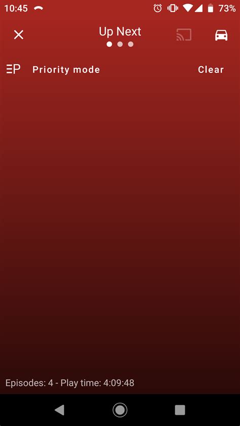 bug up next list is empty when playing from a playlist r podcast