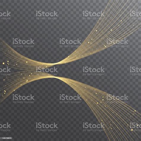 황금빛 빛나는 반짝이는 라인 효과 빛나는 마법의 불 흔적 곡선 트레일이 있는 매직 골든 라이트 효과 벡터 일러스트 레이 션