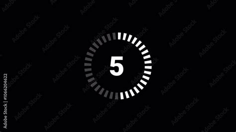 Circle Countdown Timer Ten Seconds Animation From 10 To 0 Seconds On