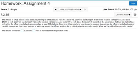 Solved Homework Assignment 4 Save Score 0 Of 8 Pts 26 Of