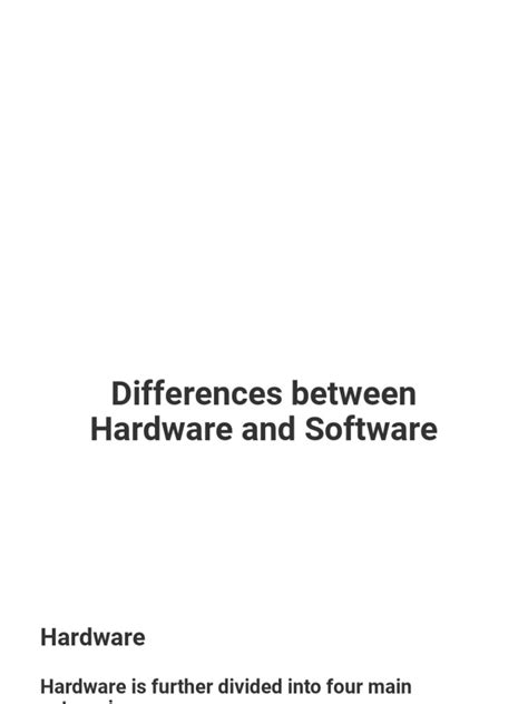 Differences Between Hardware And Software Pdf Operating System Mac Os