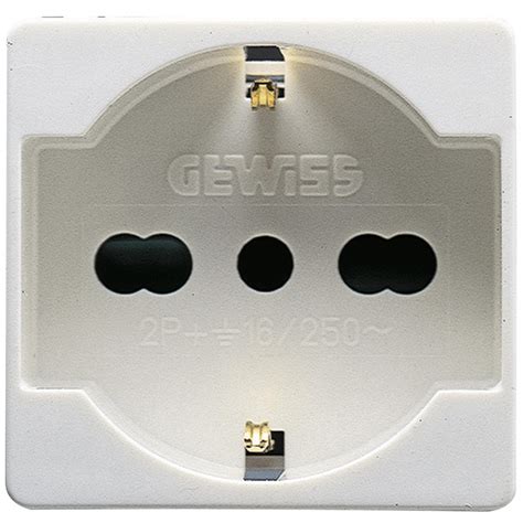 Gewiss System Two Way Schuko Socket 10 16a Gw20246