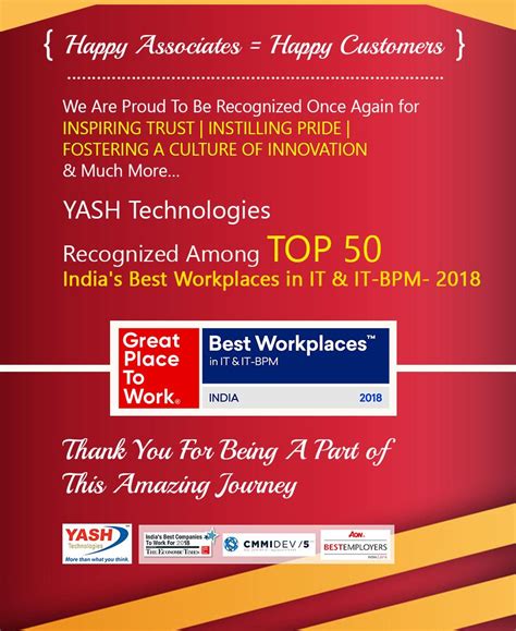 Ajeet Patel On Linkedin Greatplacetowork Top50 Yashcareers