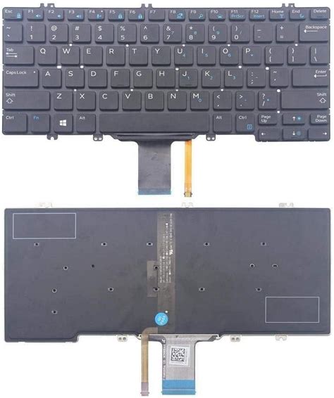 New Us Black Backlit English Laptop Keyboard Without Frame Replacement For Dell Latitude 5290