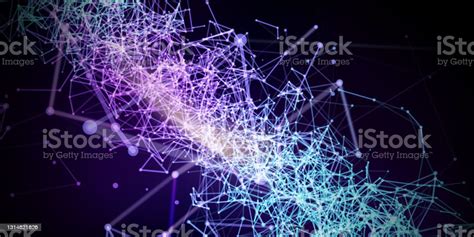 추상 네트워크 배경입니다 파티클 웨이브 블록체인신경망 0명에 대한 스톡 벡터 아트 및 기타 이미지 0명 가상현실 검은색 Istock