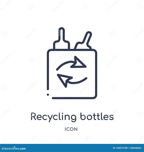 Linear Recycling Bottles Icon From Food Outline Collection Thin Line Recycling Bottles Icon