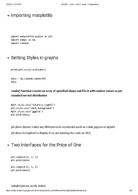 AD Unit II Part Ipynb Colaboratory Importing Matplotlib Import Matplotlib As Plt
