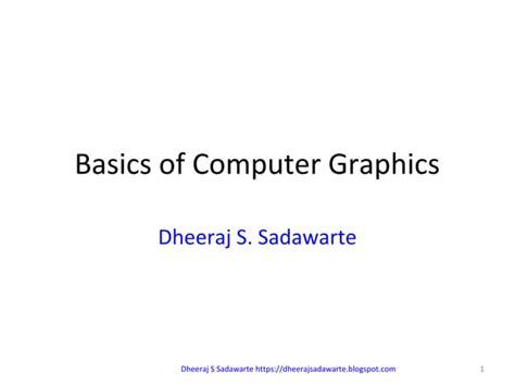 1 Basics Of Computer Graphics Ppt Graphics Software Computer Software And Applications