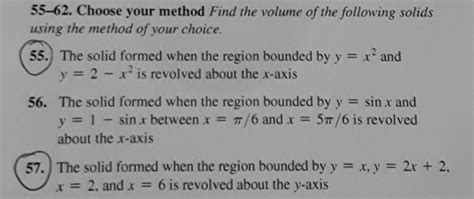 solved choose your method find the volume of the following