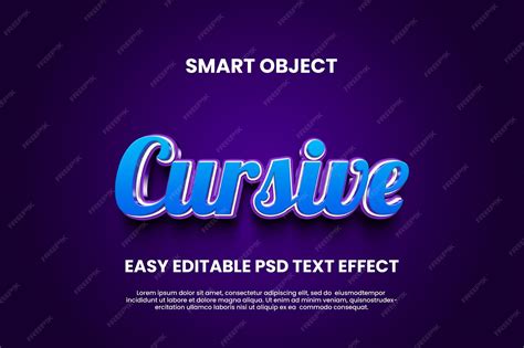Premium Psd Cursive Colorful Smart Object Text Effect
