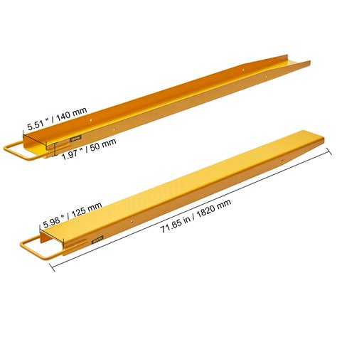 Vevor Pallet Fork Extensions 72 Length 5 5 Width Heavy Duty Carbon