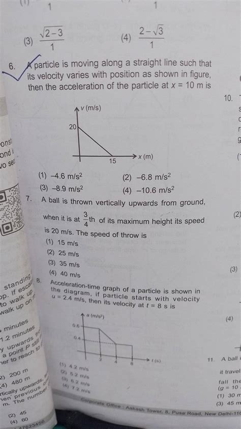 a particle is moving along a straight line such that its velocity varies