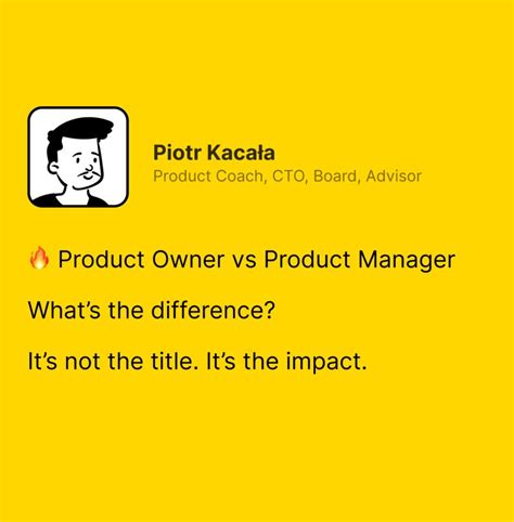Piotr Kacała 🟡 On Linkedin Product Owner Is Just A Different Name For Product Manager True Only…
