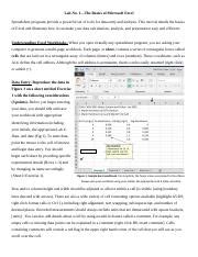 01 Excel Basics Docx Lab No 1The Basics Of Microsoft Excel Spreadsheet Programs Provide A