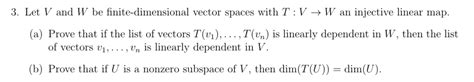 Solved Let V And W Be Finite Dimensional Vector Spaces Chegg