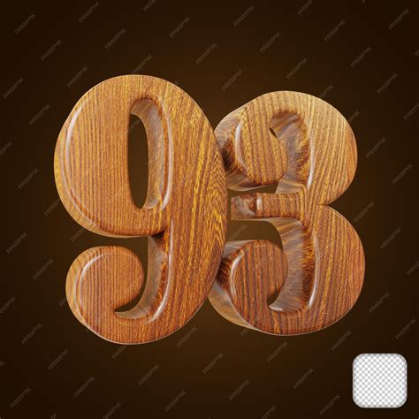 Premium Psd Wooden Number 93 Texture 3d Illustration