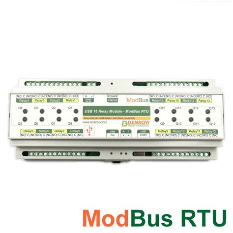 Usb 16 Relay Module Modbus Rtu Timers Din Rail Box Denkovi A E Ltd