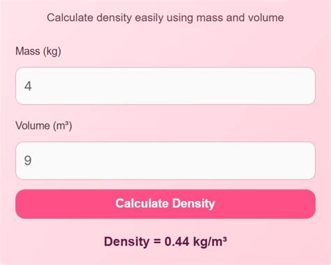 Density Calculator Instant Mass To Volume Tool Online