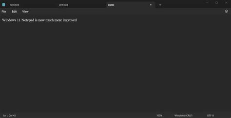 Windows Notepad Features