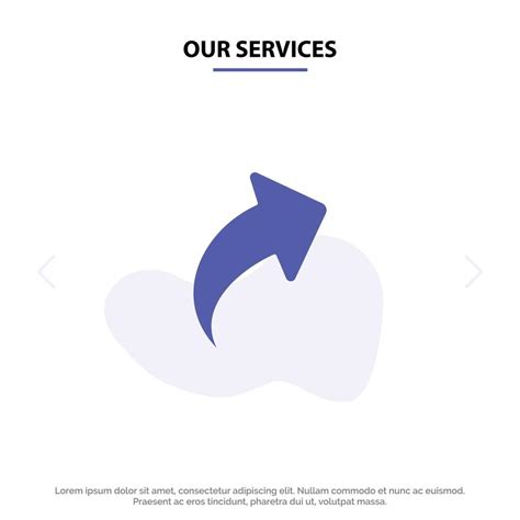 Our Services Arrow Up Right Solid Glyph Icon Web Card Template 13281930