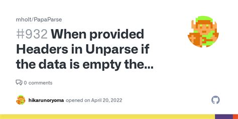 when provided headers in unparse if the data is empty the resulting