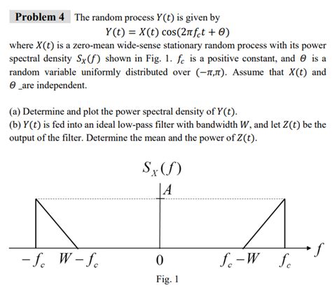 Solved Problem The Random Process Y T Is Given By Y T Chegg