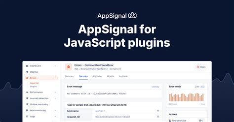 Appsignal For Javascript Plugins Appsignal Documentation