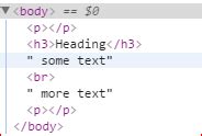 Html Text Inside After Line Break Ignores Css For Tag If Heading Is Also Present Stack Overflow