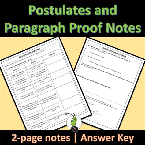 Postulates And Paragraph Proofs Geometry Guided Notes For Logic And Reasoning Made By Teachers