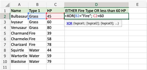 excel xor function