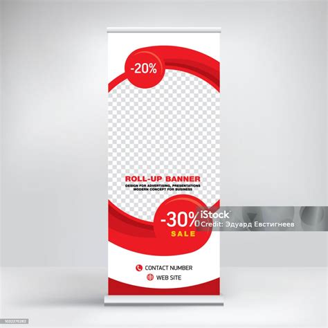 광고 비즈니스 컨퍼런스 세미나 사진 및 텍스트 레이아웃에 대 한 배너 롤 디자인 빨간색 그래픽 서식 파일 Fashion Show에 대한 스톡 벡터 아트 및 기타 이미지