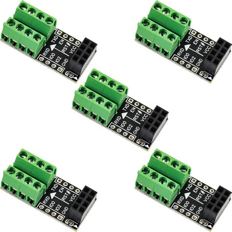 Risingsaplings 5pcs Esp8266 Esp01s Breakout Board 8pin Esp01 Adapter Pcb Board With 3 5mm 0 138
