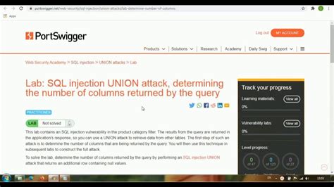 Port Swigger Lab 1 Sql Injection Youtube