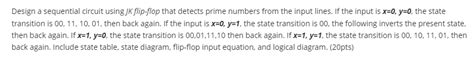 Solved Design A Sequential Circuit Using JK Flip Flop That Chegg
