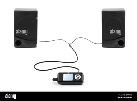 MP3 Player And Speakers Stock Photo Alamy