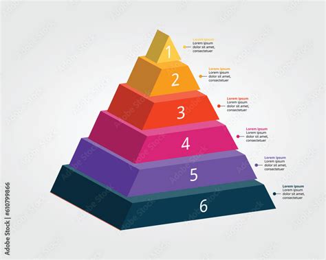 Pyramid Chart Template For Infographic For Presentation For 6 Element Stock Vector Adobe Stock