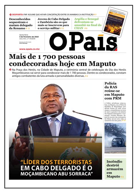Capa do jornal diário 03 02 2023 O País A verdade como notícia