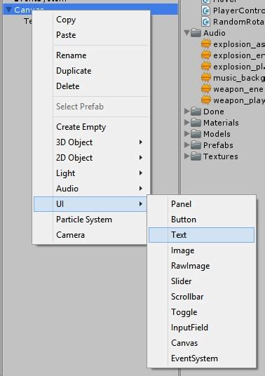 Project Space Shooter Guitext Vs Uitext In Unit3d 46 Questions