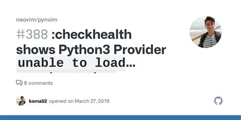 Checkhealth Shows Python3 Provider `unable To Load Neovim Python