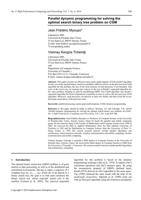 pdf parallel dynamic programming for solving the optimal search