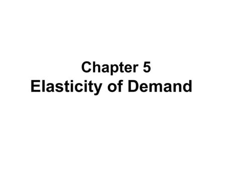Price Elasticity Of Demand Pptx