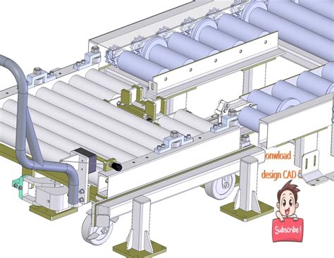 industrial 3d model loading unloading roller conveyor machine world
