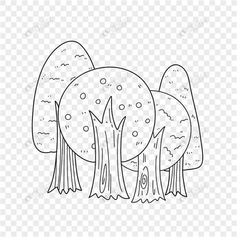 小树林简笔画元素素材下载 正版素材401749519 摄图网