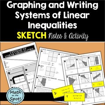 Graphing And Writing Systems Of Linear Inequalities Sketch Notes Activity