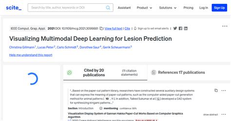 Citation Report Visualizing Multimodal Deep Learning For Lesion Prediction
