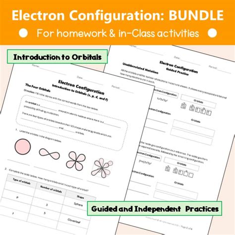 Electron Configuration Bundle Intro To Orbitals Diagrams Activities