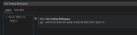 dev 저장소 vscode 후행 공백 제거