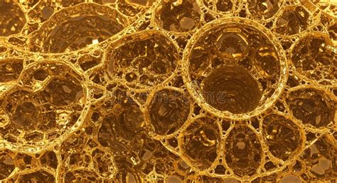 Golden Geometric Patterns With Interlocking Rings Create A Honeycomb