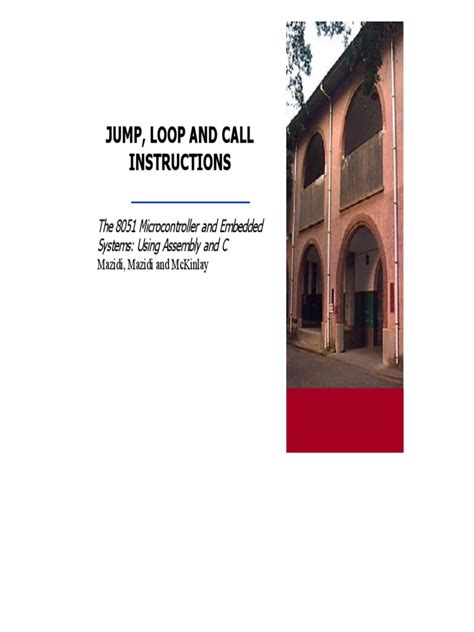 jump loop and call instructions the 8051 microcontroller and embedded