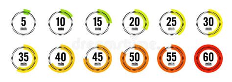 Simple Stopwatch Icons Colorful Chronometer Time Counter With Dial